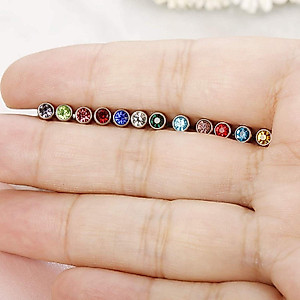 ZS 12 Pairs CZ Ear Stud Mixed Colors Cartilage Earrings Set Stainless Steel Barbell Studs Earrings Helix Tragus Piercing (Butterfly Push Backs,20g(0.8mm))