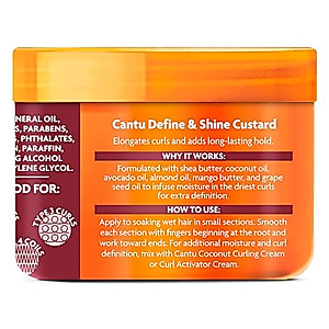 Cantu Define & Shine Custard with Shea Butter for Natural Hair, 12 oz (Packaging May Vary)