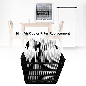 Air Cooler Filters, Mini Air Cooler Filter Replacement, Removable Filter for Air Personal Space Cooler, Portable Arctic Humidifier Filter Paper Air Conditioner Fan Filter