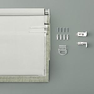 Sun Zero Seraphina Textured Total Blackout Cordless Roman Shade, 27" x 64", Sage Green