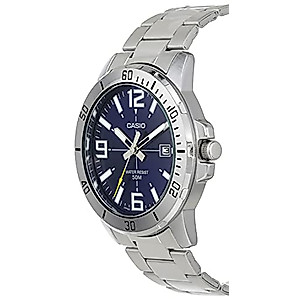 Casio MTP-VD01D-2BV Men's Enticer Stainless Steel Blue Dial Casual Analog Sporty Watch