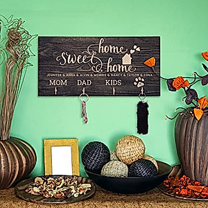 People People Personalized Wood Key Hanger for Wall | New Home Décor Gift for Wedding Housewarming | Customized Gifts for Couple Mr Mrs Key Ring Holder Hook | Key Rack | C01D07