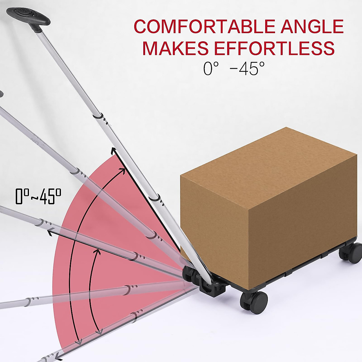 yookee home Small Hand Truck with 2 Ropes Folding Hand Truck Dolly Cart Collapsible Cart Heavy Duty Moving Dolly Portable Trolley for Luggage, Travel, Moving, Shopping, Office Use, Black