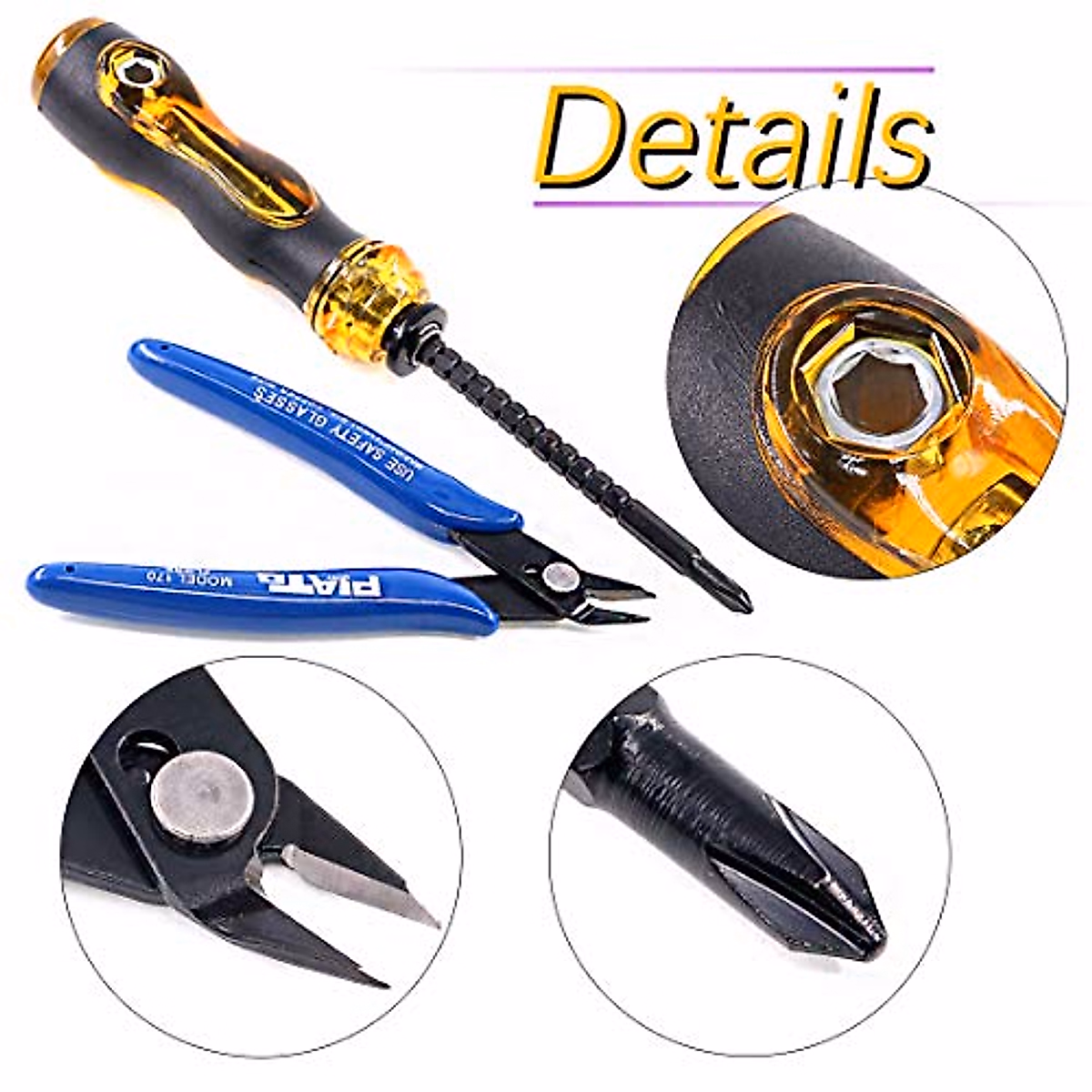 Swpeet 14Pcs Professional Coaxial Cable Tool Kit, Ratcheting Wire Terminal Coaxial Cable Tool Kit with 1Pcs Cable Stripper and 10pcs 50 Ohm BNC Crimp Male/Straight Connectors for Coax Connectors