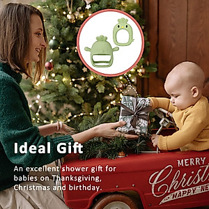 Socub Silicone Baby Teething Toy for Infants 3 Months+, BPA Free Never Drop Silicone Mitten Teether Toy for Soothing Sore Gums, Baby Chew Toys for Sucking Need (Beige