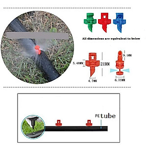 Amazing-US 90 PCS Micro Sprayer Fan Jet Hydroponic Aeroponic Misters Cloners -30 PCS 90 Sprayer,30 PCS 180 Sprayer,30 PCS 360 Sprayer(90) Red