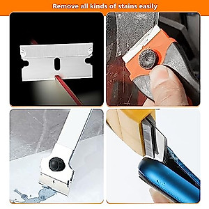 EHDIS 100pcs Razor Blades Single Edge Stainless Steel Razor Blades for Standard Scraper Tool, Safety Straight Edge Razor Scraper Blades, Paint Scraper Razor Blade