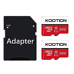 KOOTION 64GB Micro SD Card 2 Pack Ultra Micro SDXC Memory U1 Card Class 10 Micro SD Cards 64GB High Speed TF Card R Flash, C10, U1, 64 GB (2 Pack)