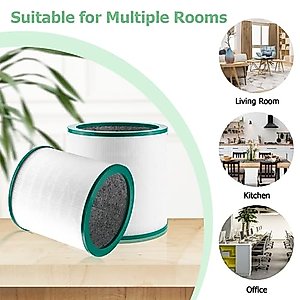 Improvedhand Air Purifier Filter Replacement for Dyson TP01 TP02 TP03 BP01, Compatible with Dyson Pure Cool Link Tower Air Purifier, HEPA 360° Glass Air Purifier Filter,Compare to 968126-03,Pack of 2