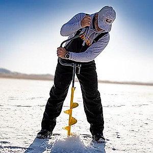 Jiffy Hand Auger, Flip-Down, Extendable, 8-Inch, Steel, Yellow, J4658