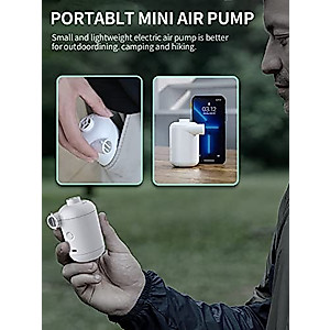 Air Mattress Pump,USB Rechargeable Portable Air Pump with 4 Nozzles for Airbed Swimming Pool Floats Inflator Deflator,Outdoor Camping, Air Bed Pool Toy Raft Boat (Whit)