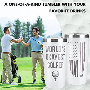 EOEFJW Golf Gifts For Men,Golf Accessories Gifts For Golfer Lovers,Funny Golf Towel for Him,20 OZ Golf Tumbler for Dad,Father,Boyfriend,Brother,Birthday Gifts for Men