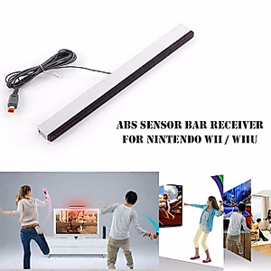 FDBV Wired Remote Motion Sensor Bar IR Infrared Ray Inductor Compatible for Nintendo Wii / Wii U (Silver- Black)