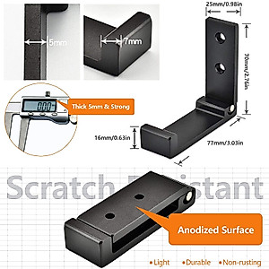 GOHIKING 6PCS Folding Wall Hooks,Indoor Gun Racks with Soft Padding,Excellent for Hanging or Storing Any Long Gun,Shotgun,Rifle,Sword and Bow,Sturdy Wall Hook Wall Mount (Black)