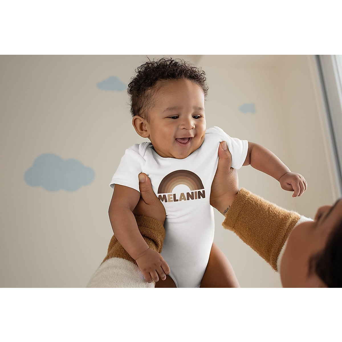 Melanin Rainbow Black History Pride Infant and Toddler Baby Romper Bodysuit Black 6M