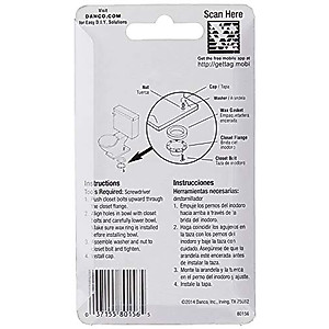 DANCO Brass Closet Bolts with Nuts and Washers Toilet Bolt Set, 1/4 inch x 2-1/4 inch, Brass, 2-Set (80156)