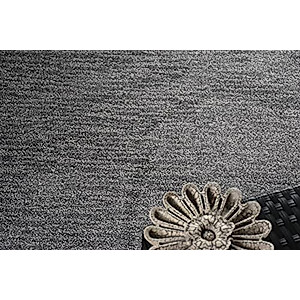 Furnish my Place Abstract Contemporary Stripes Modern Plush Two Tone High Low Pattern Rug, Abstract Rug, Pet-Friendly Rug, Contemporary Rug, Made in USA - Easy Fit Light Grey, 18" x 36" Half Round