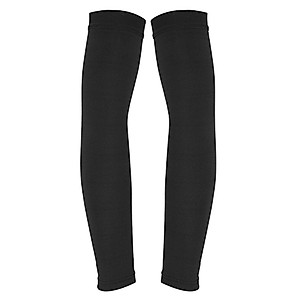 Keenso Arm Warmers, Windproof Cycling Arm Warmers Fleece Sports Arm Sleeves UV Sun Protection Cycling Arm Warmers Men Outdoor Cold Weather Arm Warmers(Black L)