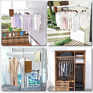 Clothes Drying Racks for Laundry, Clothes Drying Rack Foldable, Collapsible Clothes Drying Rack, Hanging Racks for Clothes, Wall Mounted, Tri Folding, Space Saver