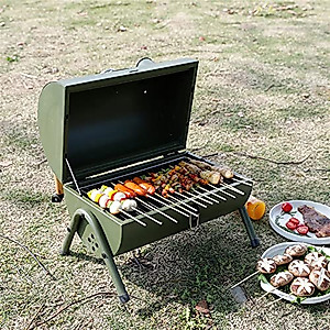 TAMYID Charcoal Grills, BBQ Portable Outdoor Barbecue Home Kitchen BBQ Accessories Barbecue Grill Outdoor Travel Barbecue Tools Outdoor Barbecue (Color : Green)