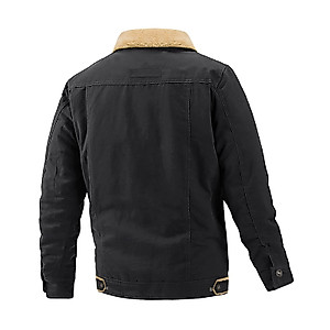 EKLENTSON Mens Fleece Lined Jacket Mens Outdoor Jackets Winter Jackets for Men Fashion Jacket Men Warm Jackets for Men, Grey, XX-Large