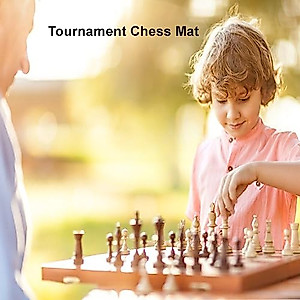 Tournament Chess Mat, Roll Up Chess Boards Professional Club and Tournament Chess Boards, Lightweight & Non Slip, Chess Mat for Kids and Adults(Chess Board only) (34.5cm)