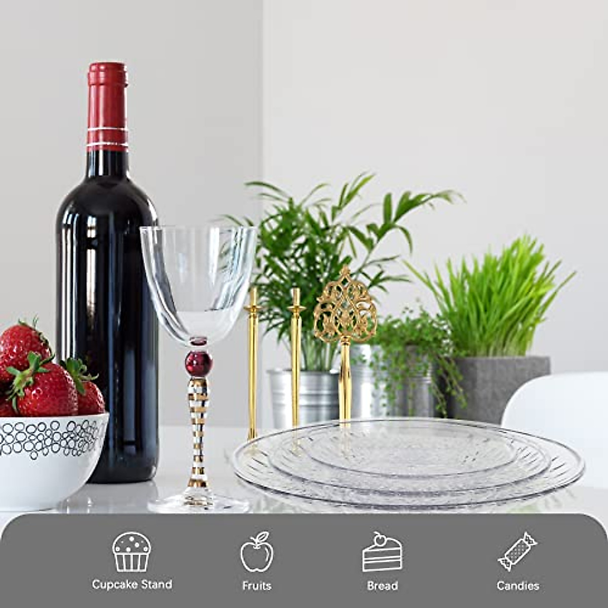 Lucky Will 3 Tier Acrylic Cupcake Stand Dessert Serving Tray for Birthday Tea Afternoon Cake Stand for Kid's Party Supplies Favors Wine Festival