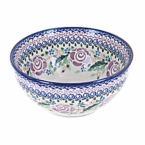 Blue Rose Polish Pottery Forever Rose Cereal/Soup Bowl