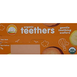 Happy Baby Gentle Teethers Organic Teething Wafers Banana Sweet Potato, Soothing Rice Cookies for Teething Babies Dissolves Easily Organic Gluten Free No Artificial Flavor,0.14 Ounce (Pack of 12)