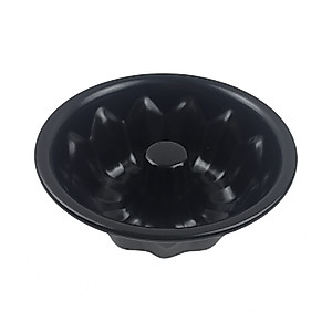 LoveDeal Pack of 4 Mini Fluted Tube Pan, 4 Inch Non-Stick Bakeware Set, Quick Release Coating, Bundt Cake Pans for Baking Cupcake, Muffin, Brownie, Pudding, Kugelhopf, Brownie - Black