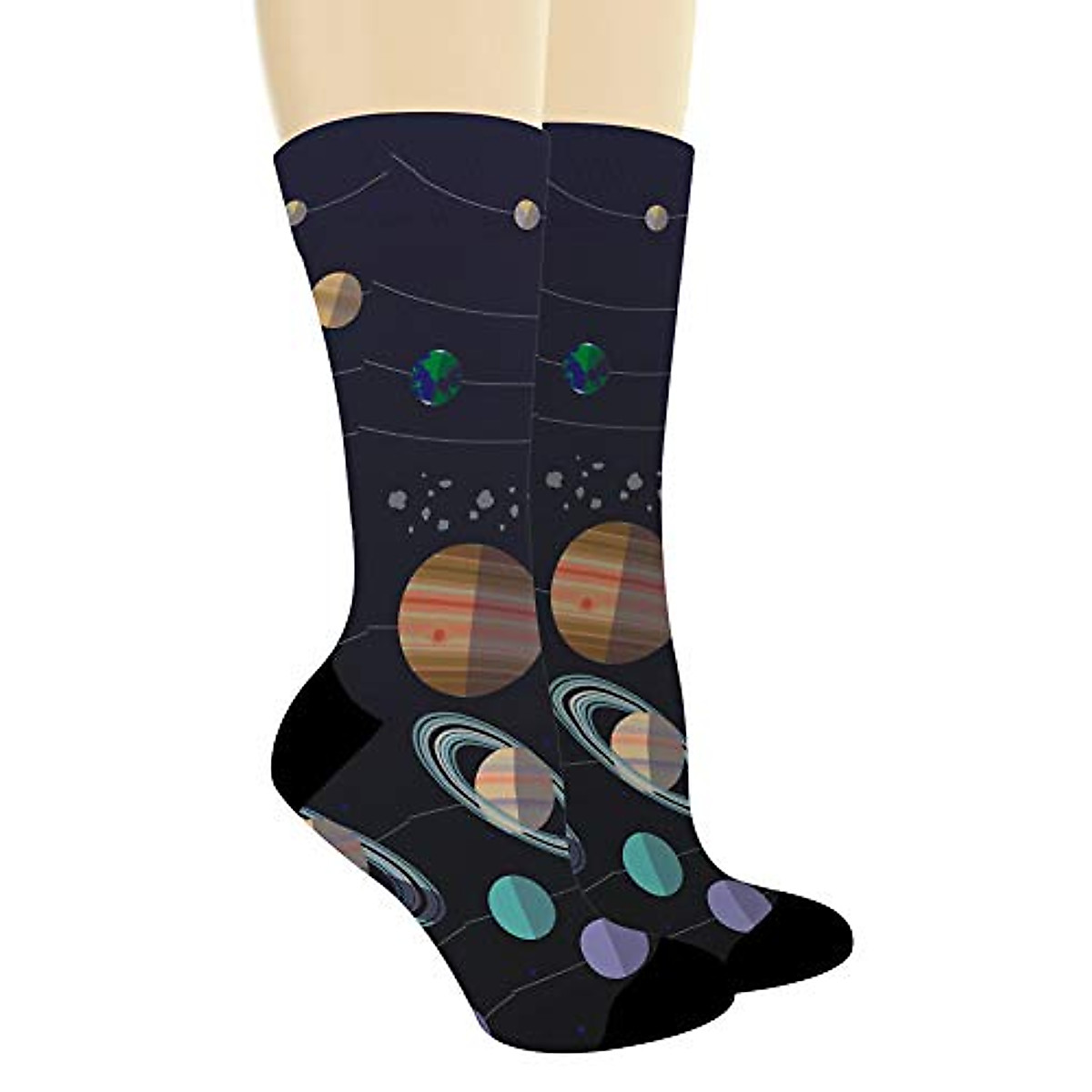 Galaxy Gifts Planet Sock Space Related Gifts for Astronomers Space Socks 1-Pair Novelty Crew Socks