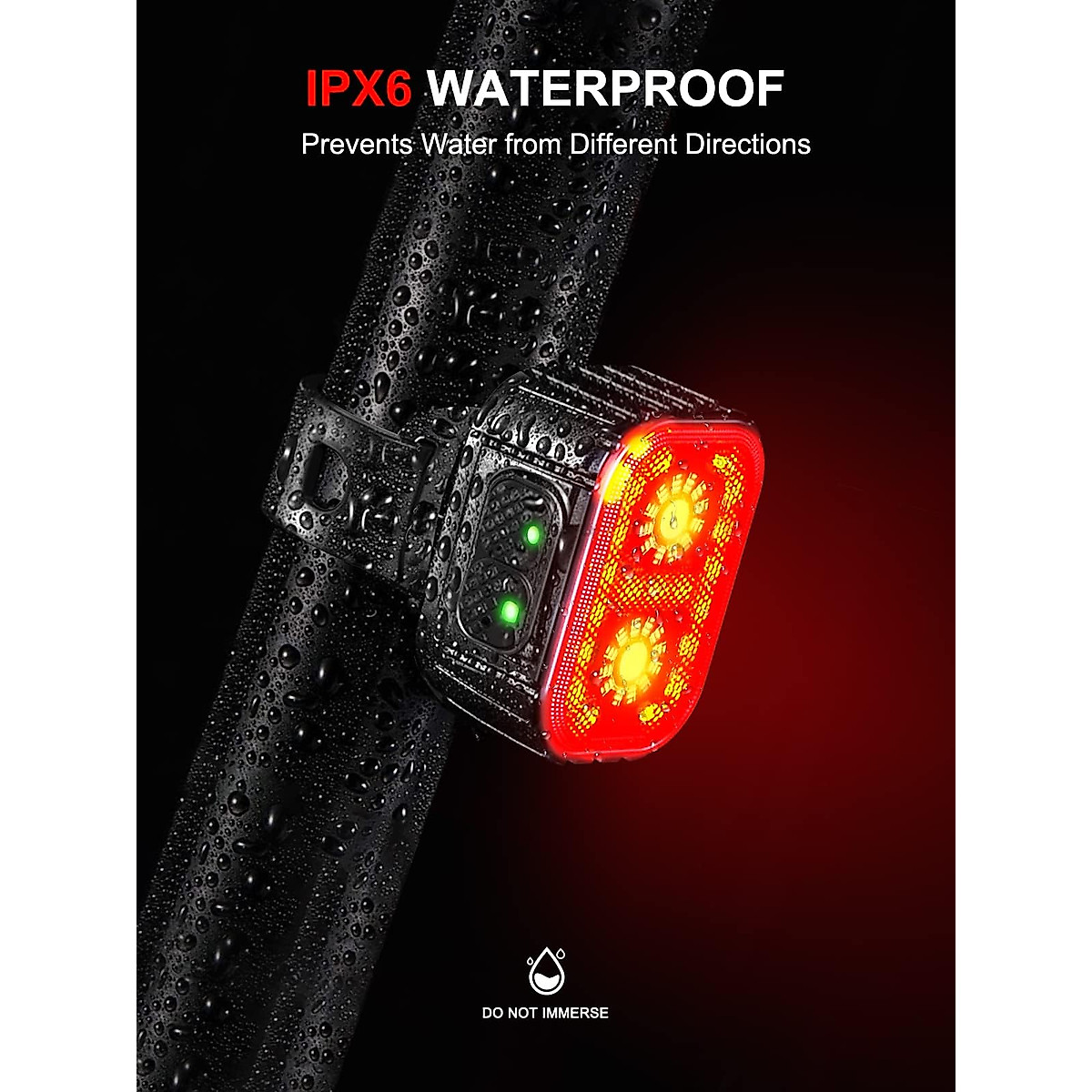 Cuvccn Bike Lights, Rechargeable Bicycle Lights Set Super Bright 8+12 Modes, IPX6 Waterproof Bike Lights for Night Riding/Cycling Safety, Front and Back Taillight Reflectors, 58 Hrs Long Battery Life