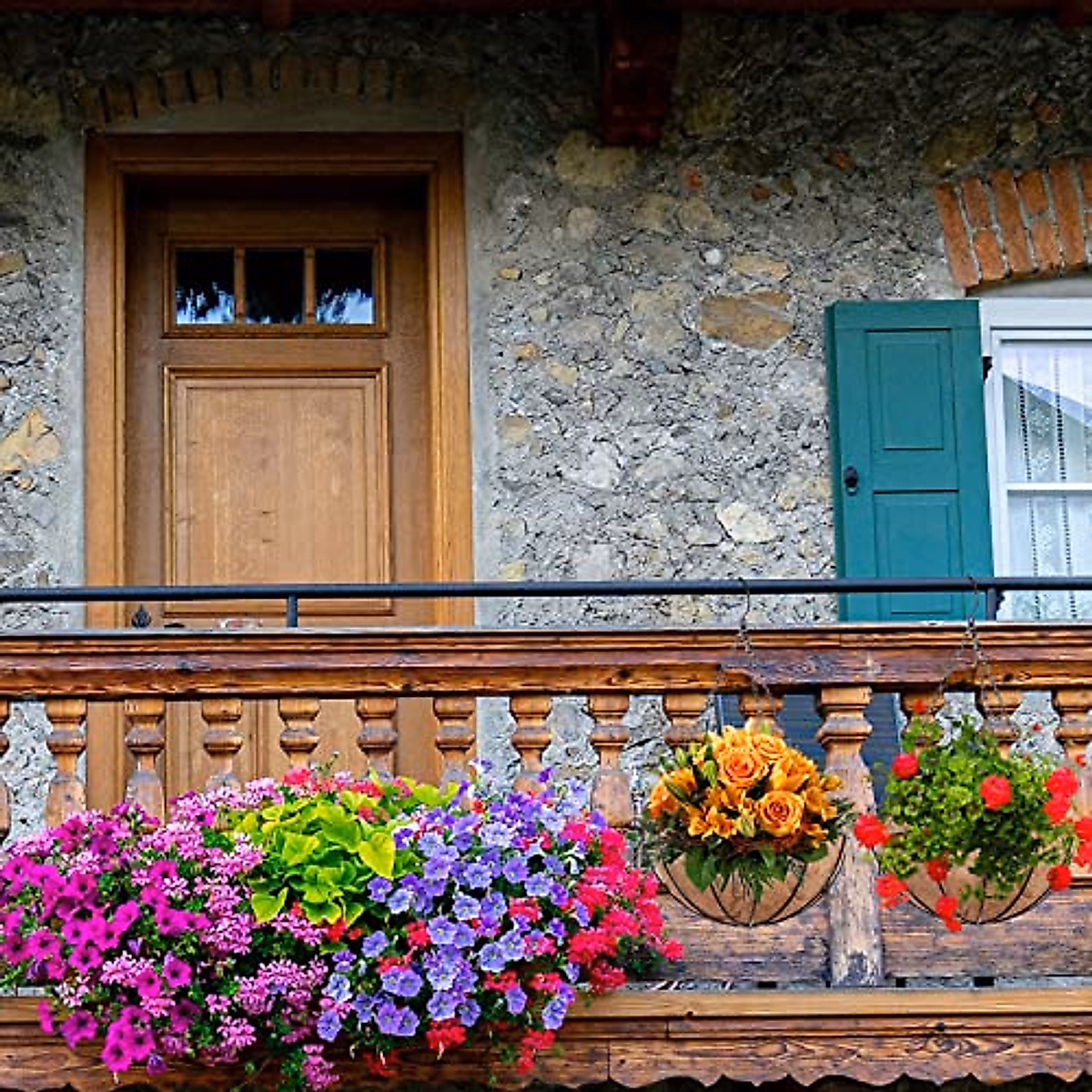 Halatool 4 PCS 14 Inch Round Coco Liners Hanging Basket 100% Natural Replacement Coconut Fiber Liner for Garden Flower Pot Vegetables Herbs