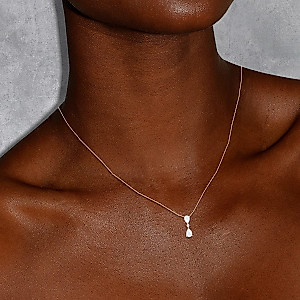 Tirafina Lab-Created White Sapphire and Double Pear-shaped Gemstone Pendant, Birthstone Jewelry, Gemstone, Created Opal