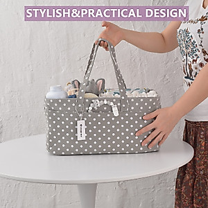 QiANBiRD Baby Diaper Caddy Organizer for Boy Extra Large Nursery Storage Basket Bin Portable Holder Tote bag for Changing Table Car baby shower gifts Registry Newborn Essentials Must Have item