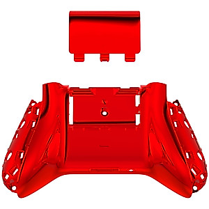 eXtremeRate Chrome Red Replacement Side Rails + Back Shell + Faceplate for Xbox Series X/S Controller