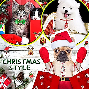 160 Pieces Christmas Dog Bow Tie Collar Set Dog Cat Bow Ties Neck Ties Adjustable Dog Bowties Collar Grooming Accessories for Christmas Dogs Pets Supplies Decor (Snowflake Pattern)