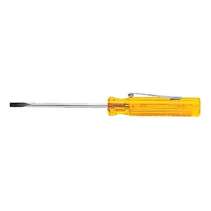 Klein Tools A131-2 1/8-Inch Flat Head Screwdriver with Keystone Tip, Pocket Clip, 2-Inch Round Shank and Comfordome Handle