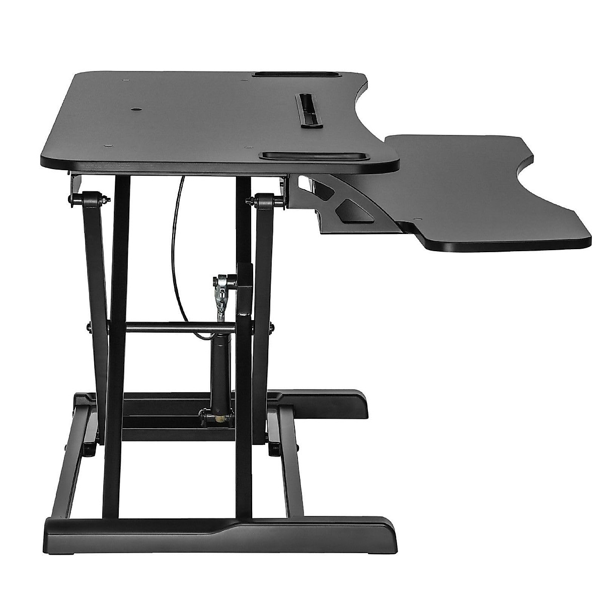 37" Dual Monitor Adjustable Height Desk Riser Tabletop Sit to Stand Workstation, Black