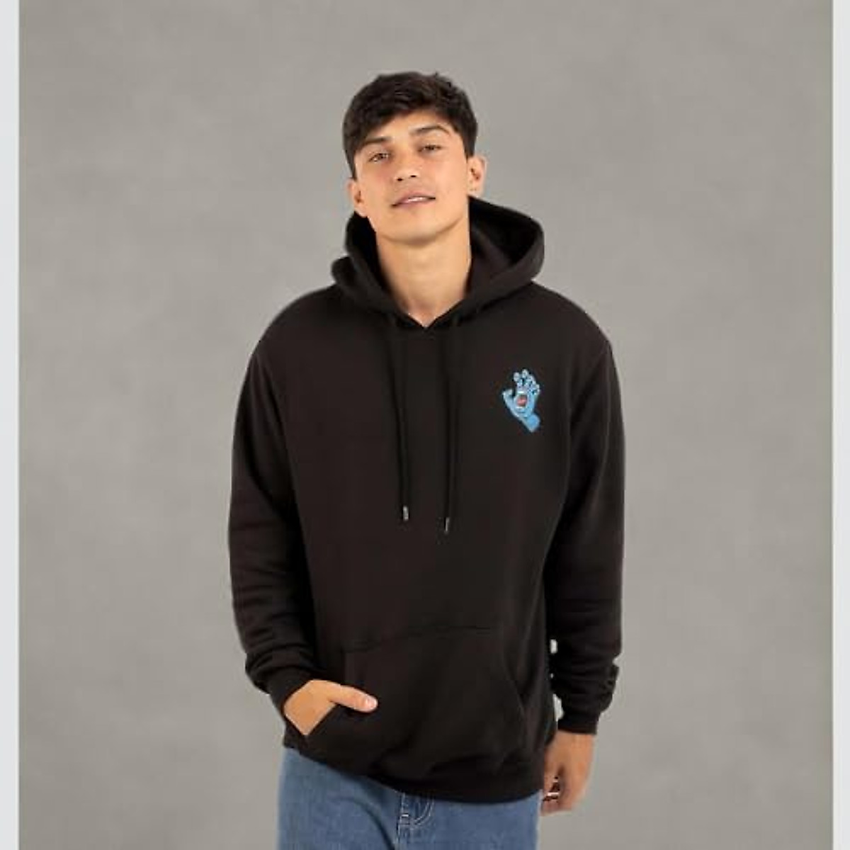 SANTA CRUZ Men's Pullover Hooded Sweatshirt Screaming Hand Skate Sweatshirt - Black, Size: Large