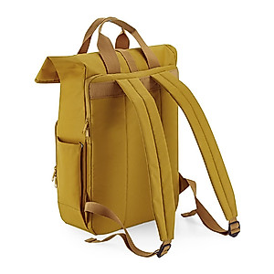 BagBase BG118L Recycled Twin Handle Roll-Top Laptop Backpack, Mustard, One Size