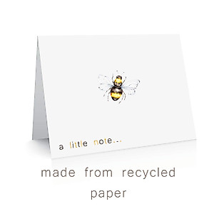 the lazy panda card company 20 Blank Cute All Occasion Bee Greeting Cards made from Recycled paper (Bee Note Cards)