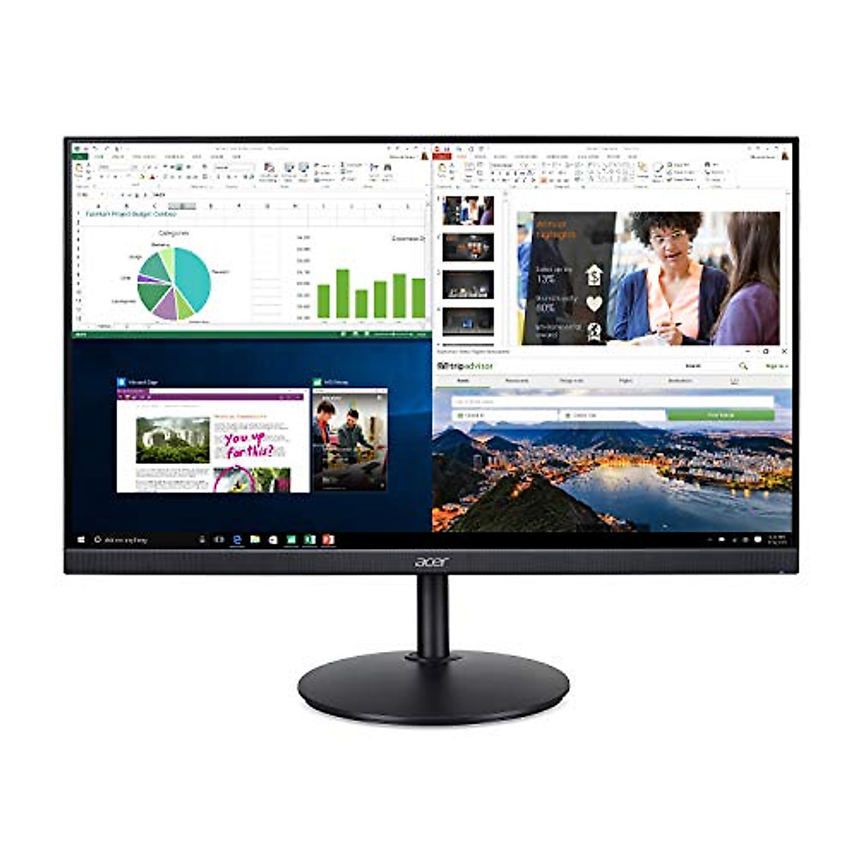 Acer CB272 bmiprx 27" Full HD (1920 x 1080) IPS Zero Frame Professional Home Office Monitor with AMD Radeon Free Sync, Height Adjustable Stand with Tilt & Pivot | Display, HDMI & VGA ports, Speakers