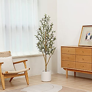 Kazeila Artificial Olive Tree Realistic Fake Silk Tree 5 Feet Tall Faux Plant for Home Decor Indoor