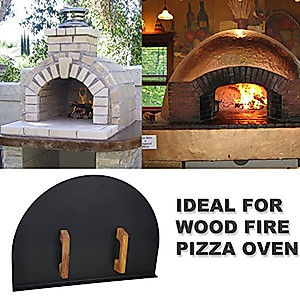 Simond Store Pizza Oven Door 19.25” X 27” Stainless Steel 304 Heavy-Duty Oven Door with Wooden Handle for Indoor & Outdoor Pizza Oven, Outdoor Pizza Oven Kit