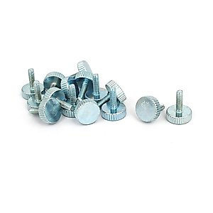 uxcell M3x10mm Knurled Head Flat Point Fully Threaded Thumb Screws Fastener 14mm Total Length 15pcs