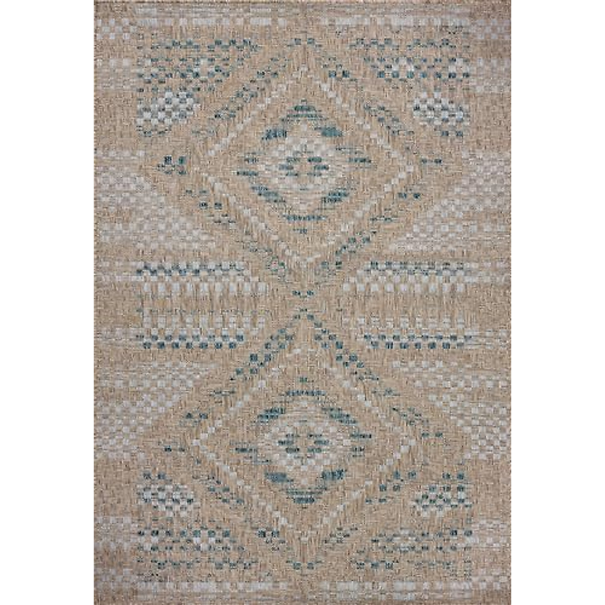 Loloi Amber Lewis x Topanga Natural/Aqua 3'-11" x 5'-11" Accent Rug