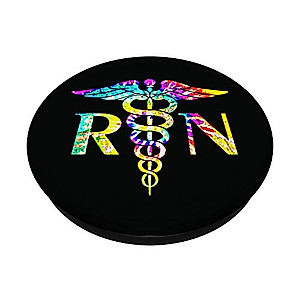 Lovely RN Registered Nurse Tie Dye PopSockets Grip and Stand for Phones and Tablets