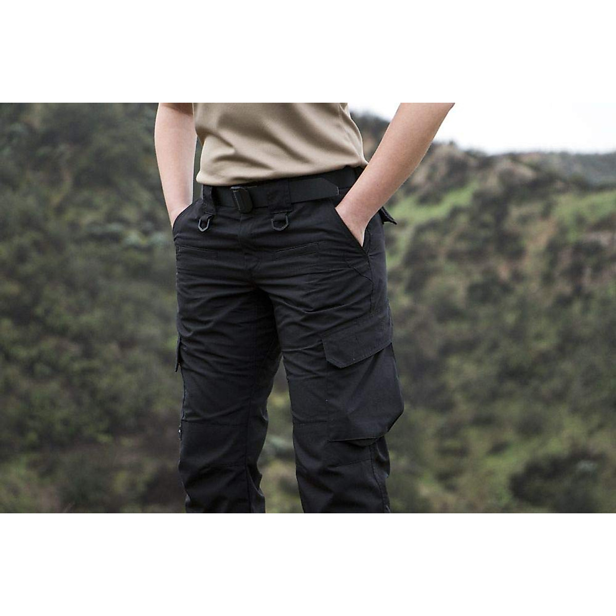 LA Police Gear Women's Operator Tactical Pant, Elastic Waistband Uniform Cargo Pants for Women, Ladies' Durable Work Pants - Black - 18 - Regular