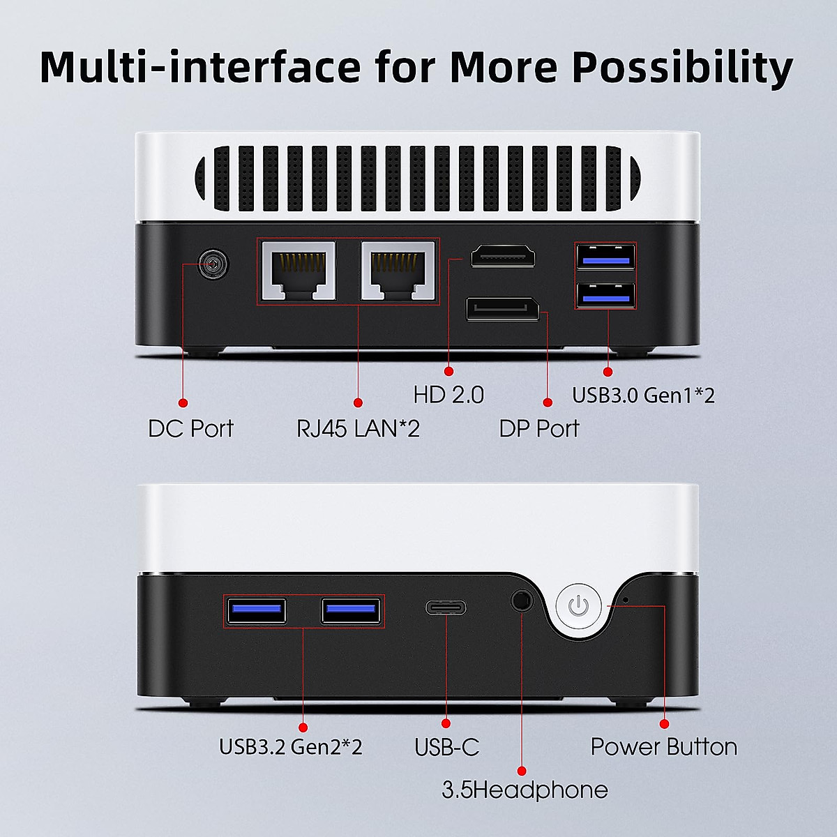 CHUWI LarkBox X Mini PC, AMD Ryzen 7 3750U, 8GB RAM, 256GB SSD, Vega 1 Graphics, Dual 2.5Gbps USB 3.0 Ports, Windows 11